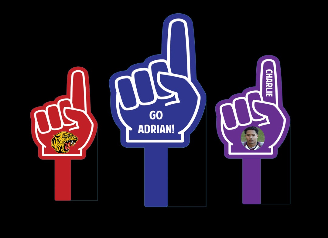 Custom Finger Sport Fans - Printed on Coroplast 18''x9'' - Customized ...