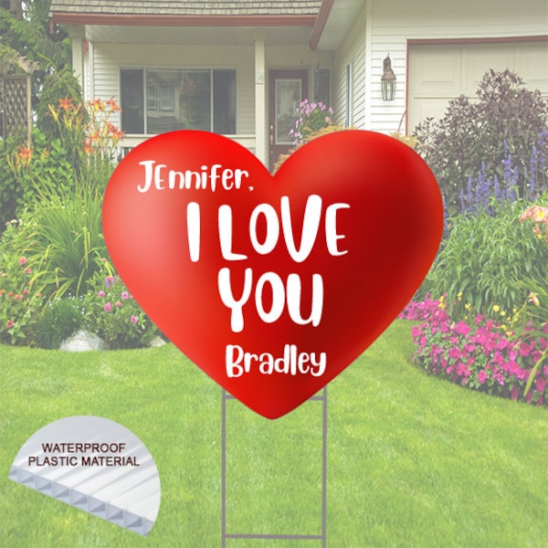 Custom Red Heart Yard Signs - Etsy