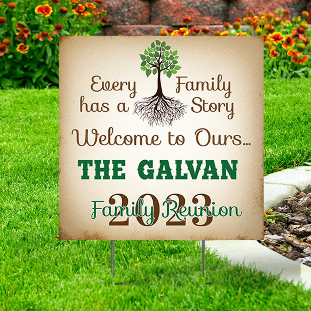 Family Reunion Welcome Yard Sign Comes With H-stake 24x24, Printed on ...
