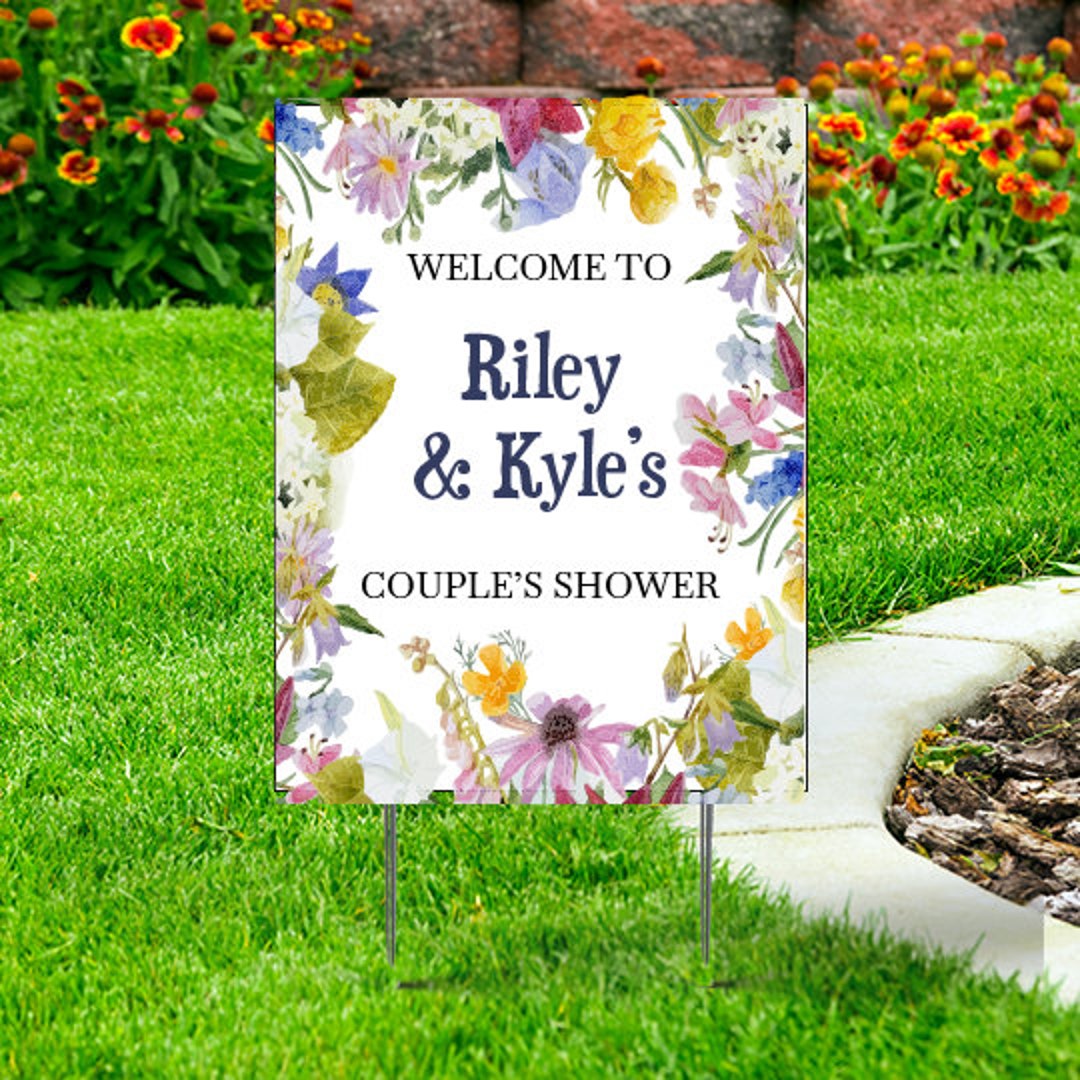 Welcome Couples, Bridal, or Baby Shower Yard Sign Comes With H-stake ...