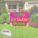 Happy Birthday Yard Sign Pink Background Comes With H-stake - Etsy