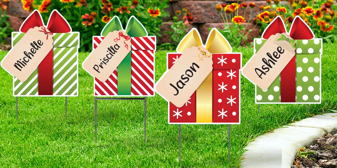 Christmas Present Gifts Cut-out Yard Sign Cutout Comes With H-stake ...