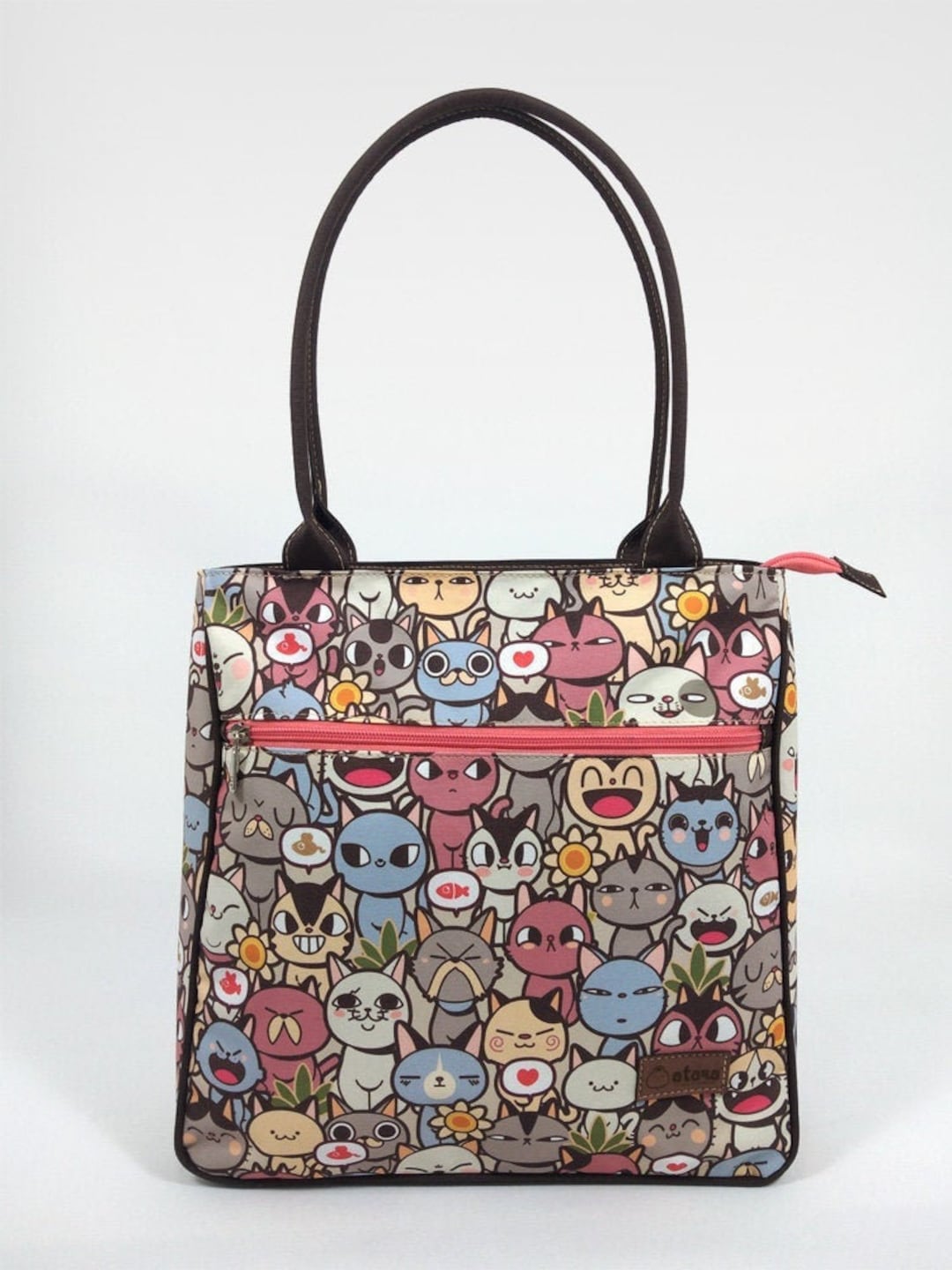 Cute "all Cats" Shoulder Bag | Cat Handbag | Purse With Adorable Cats ...