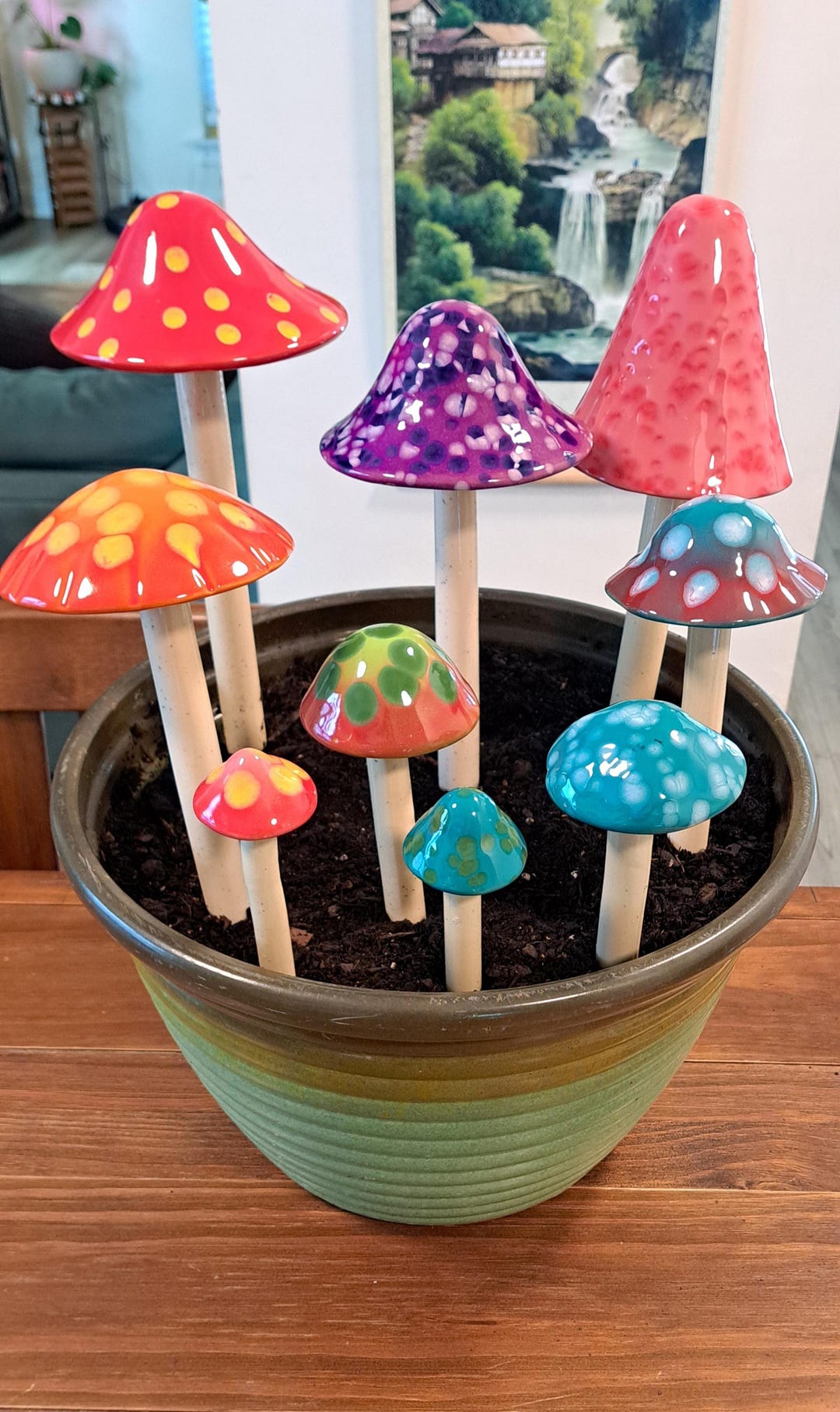 Ceramic Mushrooms: Various Designs & Patterns, Outdoor Decoration ...