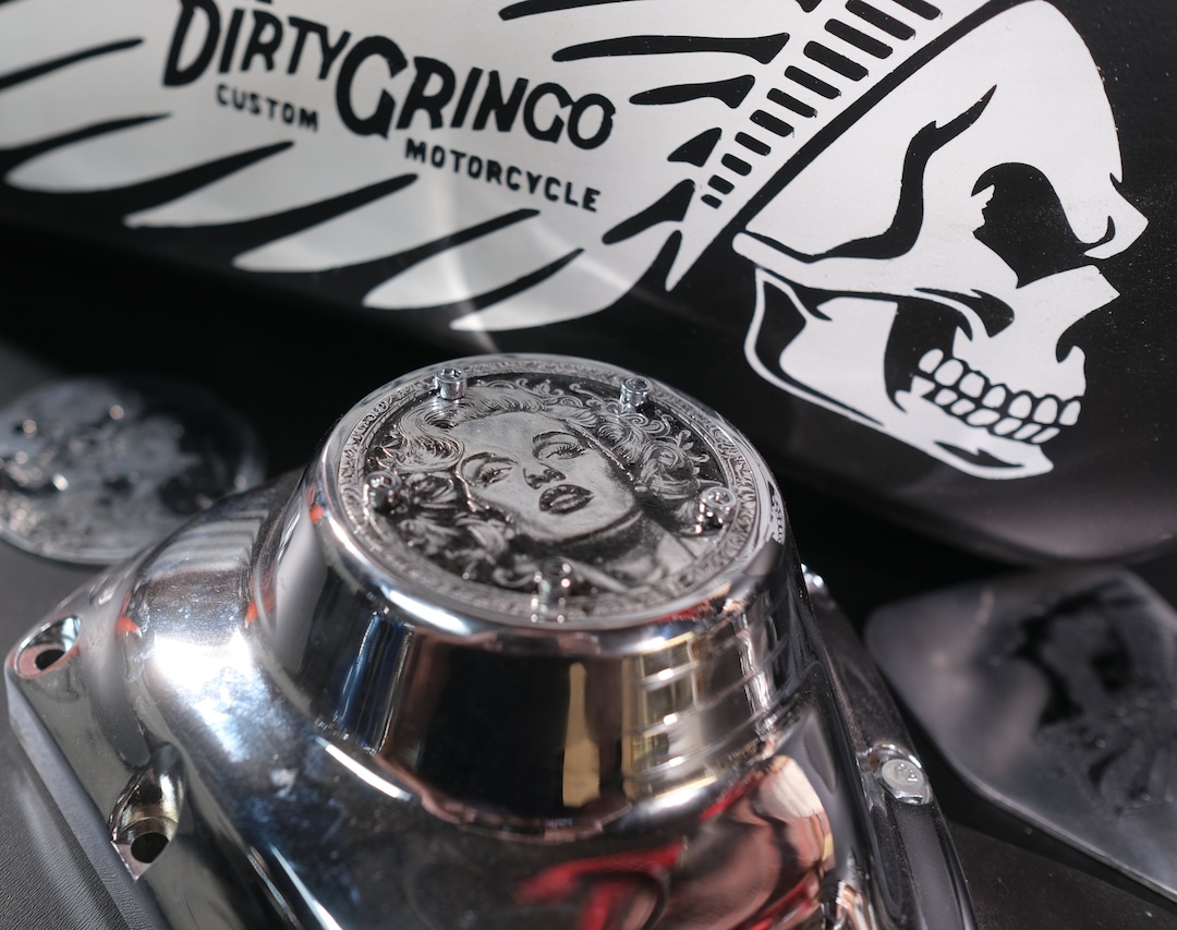 Hot Marilyn Monroe Engraved Timing Points Cover 5 Hole Harley Davidson ...