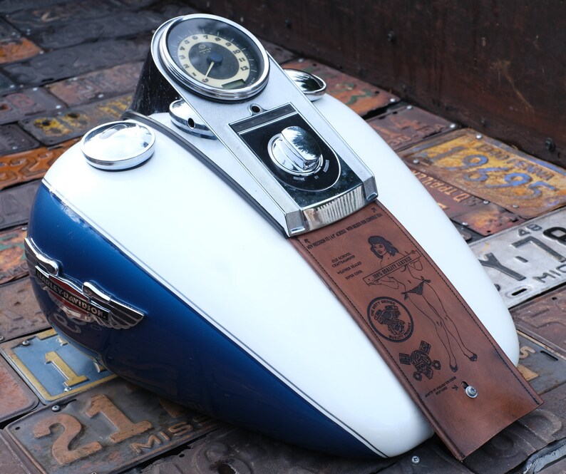 Harley Davidson Leather Tank Bib Panel With Concho USA US Army | Etsy