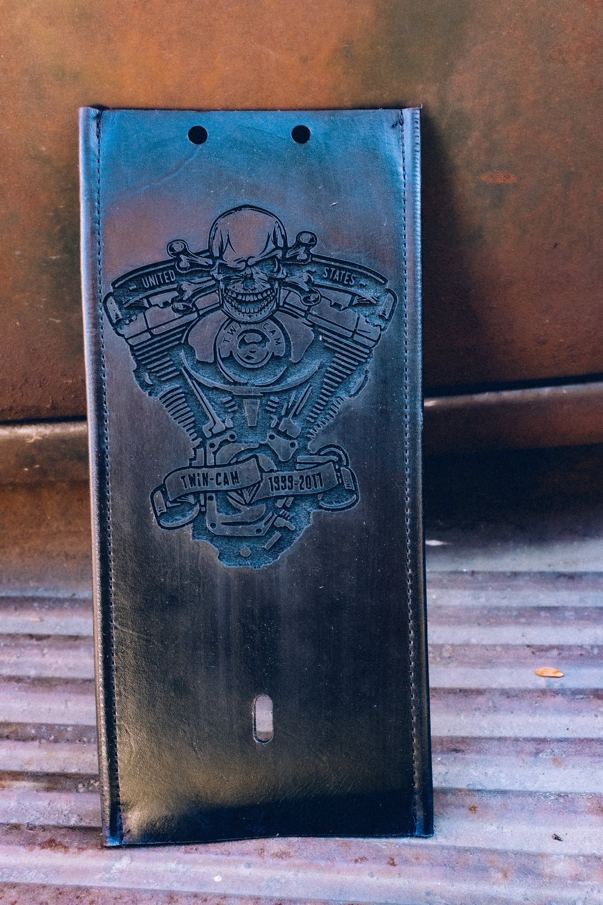 Harley Davidson Leather Gas Tank Panel Bib Twin Cam Skull | Etsy