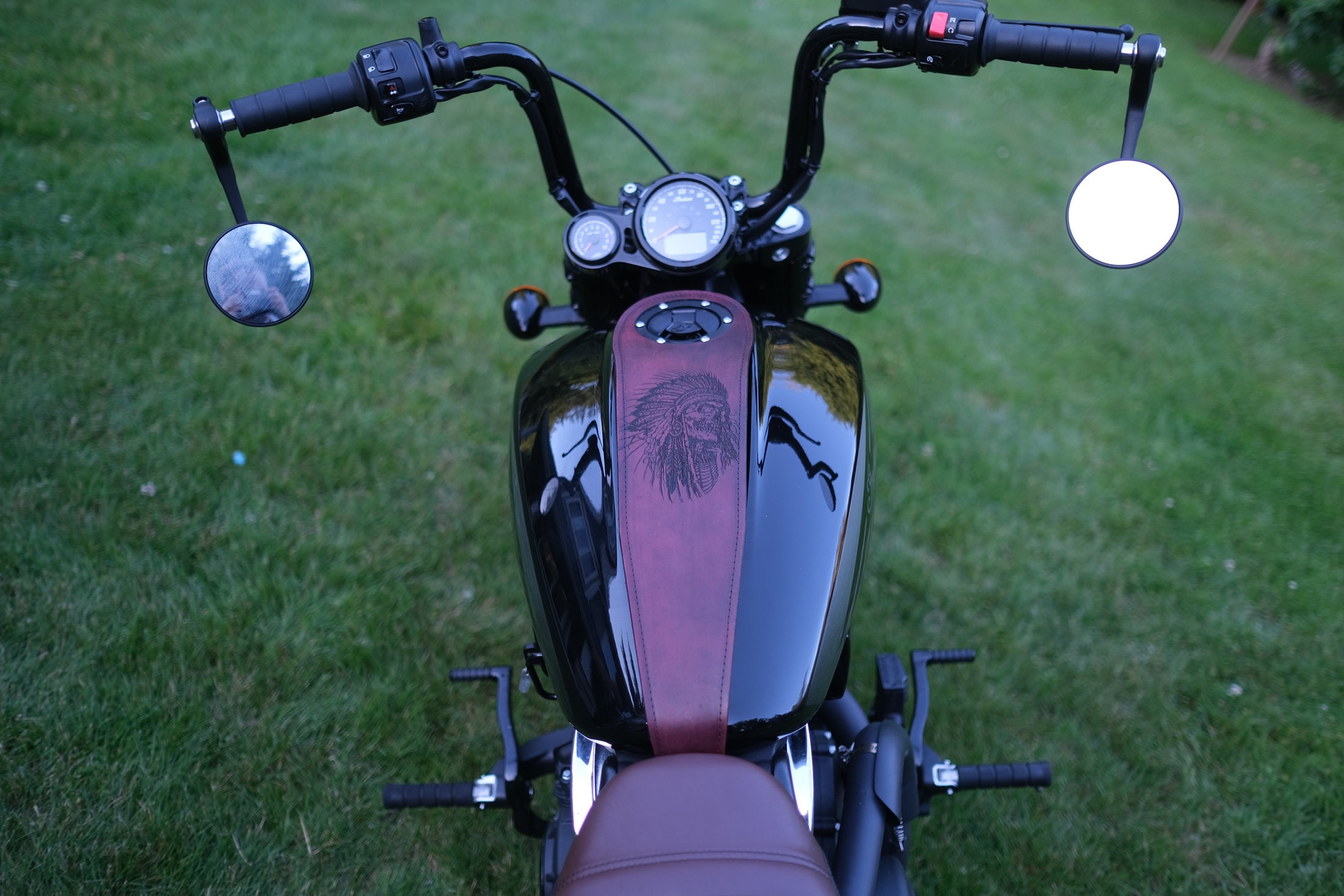 Wicked Indian Warrior Custom Real Engraved Leather Indian Scout Bobber ...