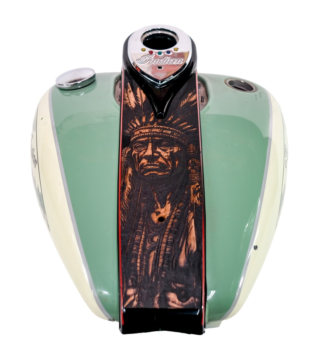 2001-2003 Gilroy Indian Scout Spirit Chief Logo Leather Gas Tank ...