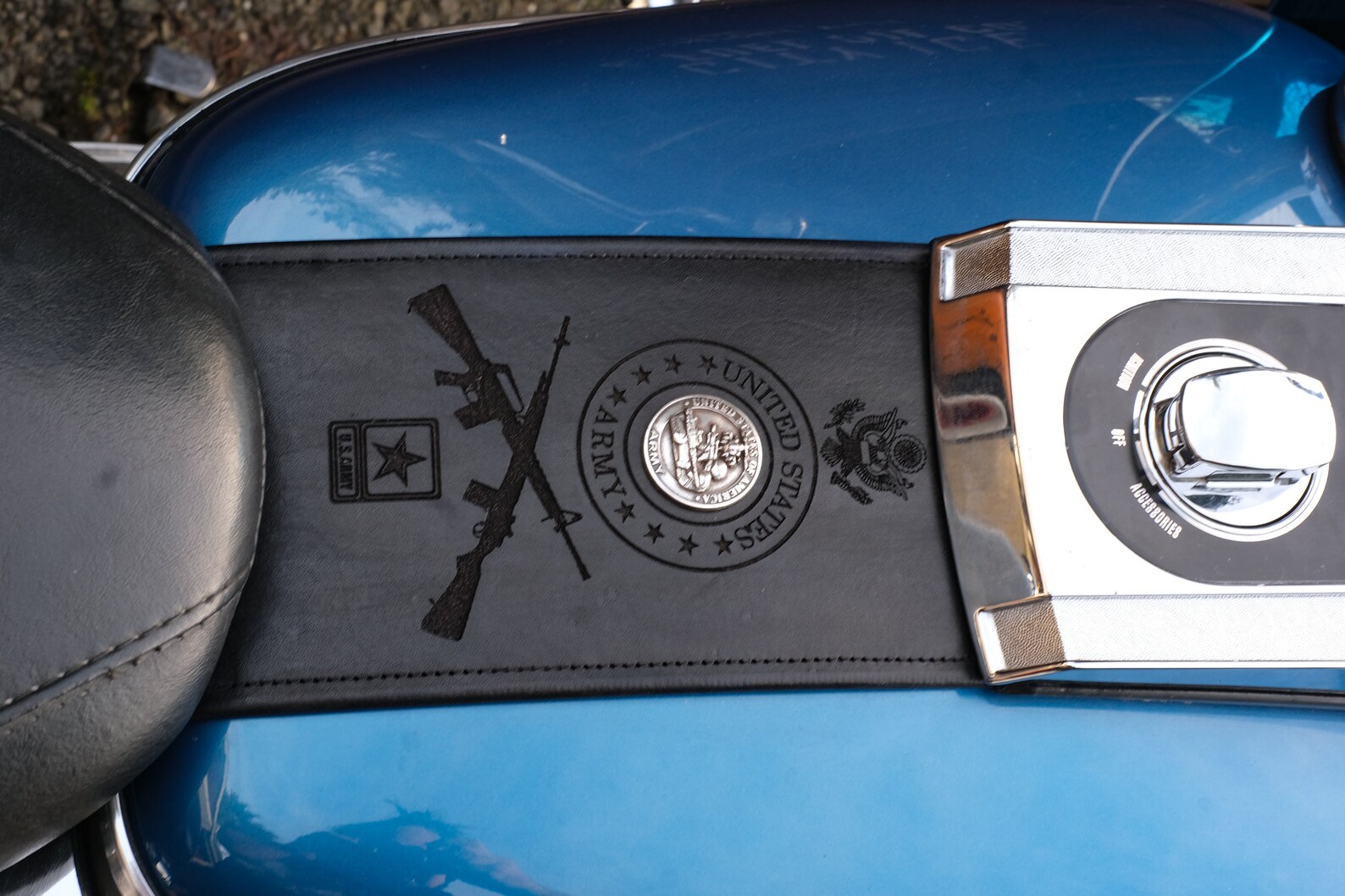 Harley Davidson Leather Tank Bib Panel With Concho USA US Army - Etsy