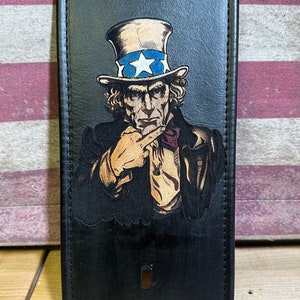 Uncle Sam Middle Finger USA Harley Davidson Leather Gas Tank Panel Bib ...
