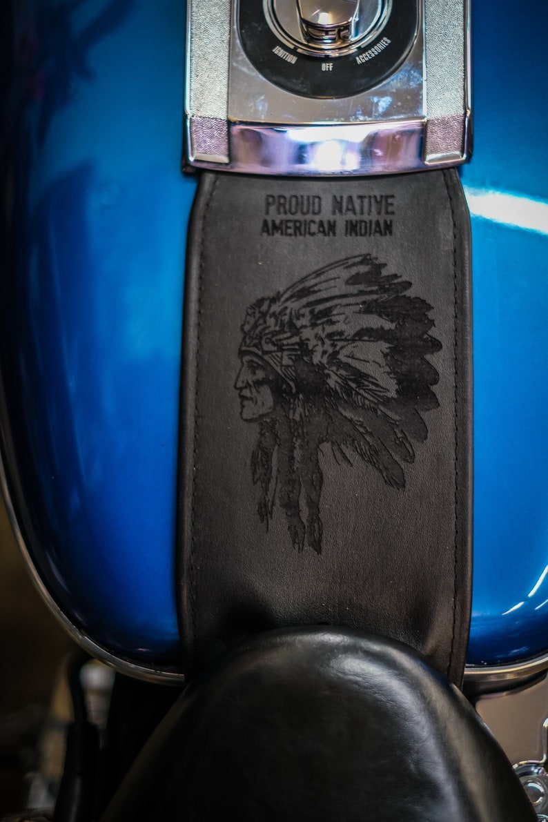 Harley Davidson Leather Tank Bib Panel Proud American Native | Etsy
