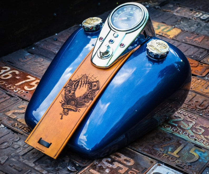 Tan Leather Gas Tank Panel Bib Harley Davidson 3 Light Dash - Etsy