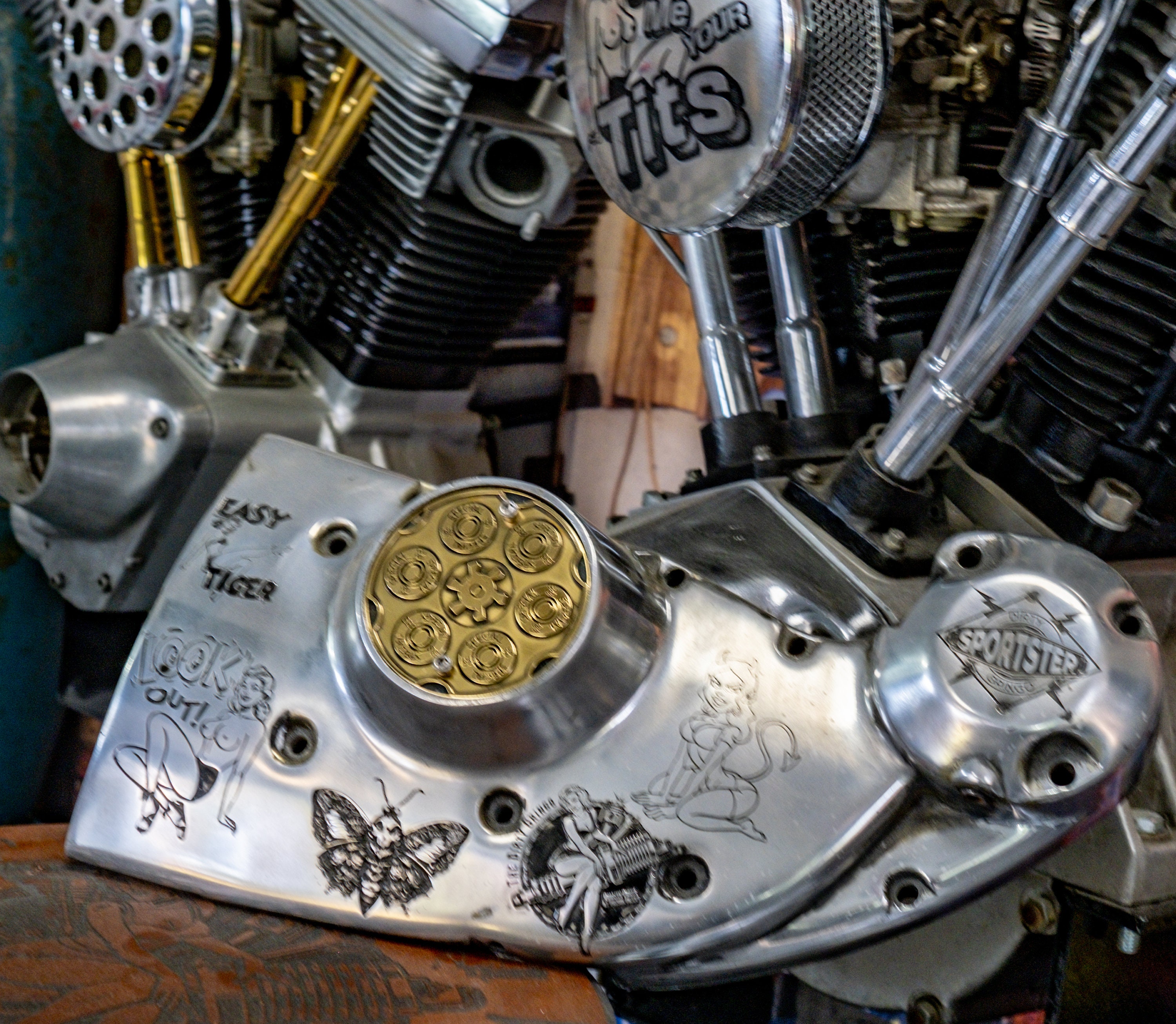 38 Special Early 2002- Sportster Solid Brass Points Timing Timer Cover ...