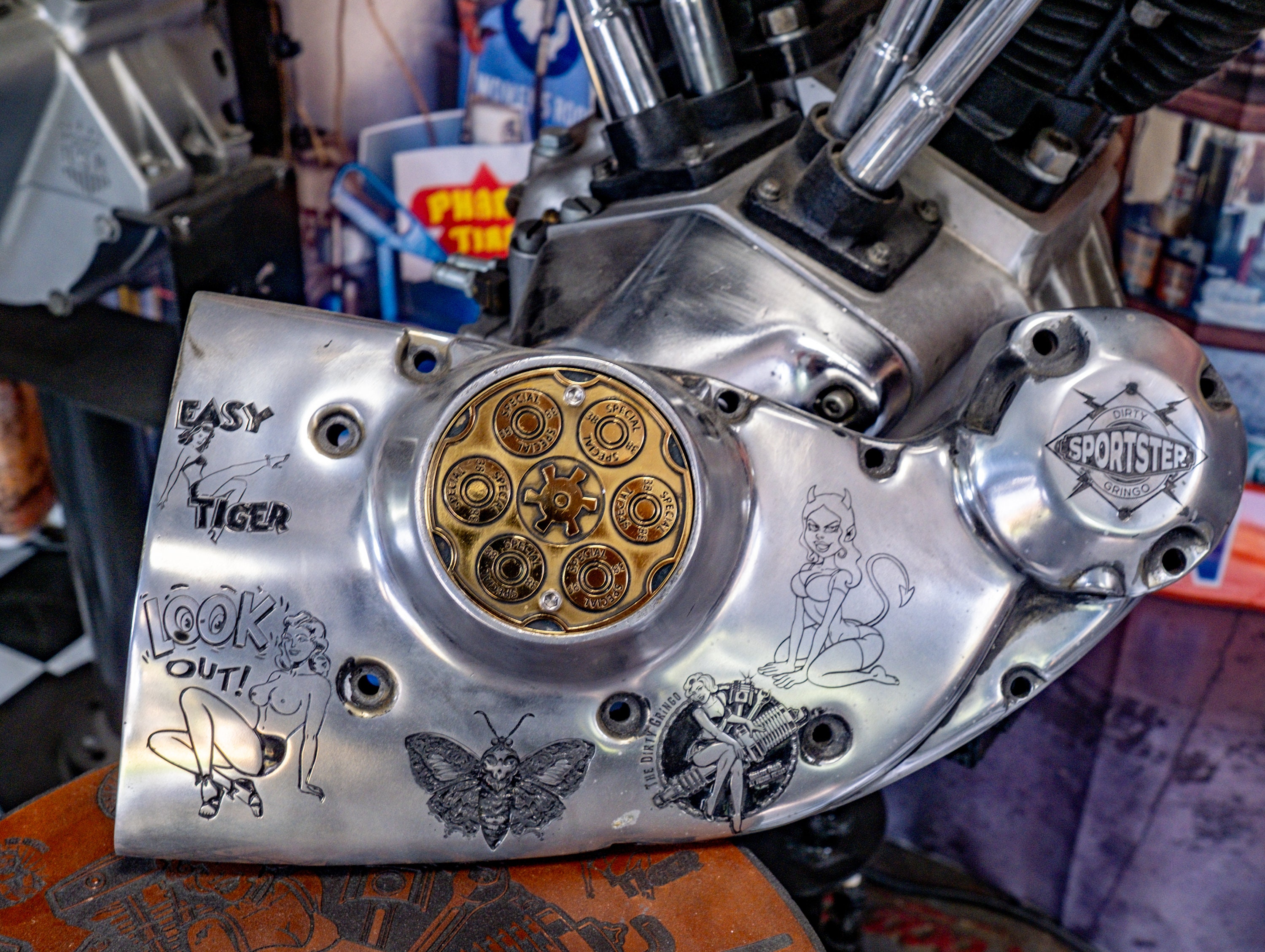 38 Special Early 2002- Sportster Solid Brass Points Timing Timer Cover ...