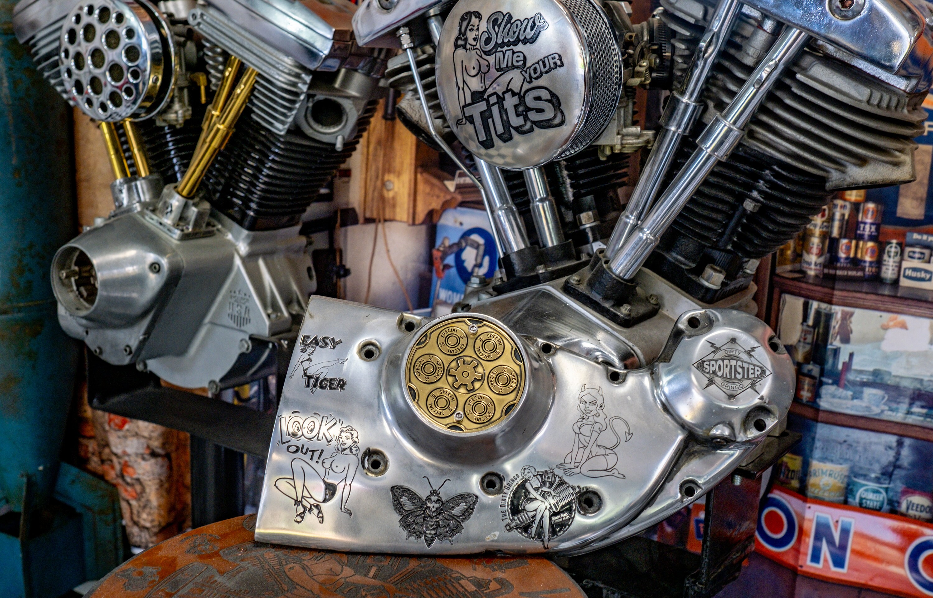 38 Special Early 2002- Sportster Solid Brass Points Timing Timer Cover ...