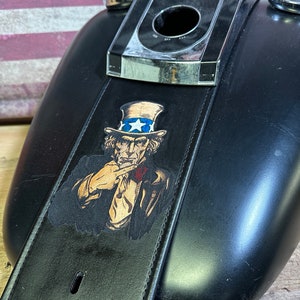 Uncle Sam Middle Finger USA Harley Davidson Leather Gas Tank Panel Bib ...