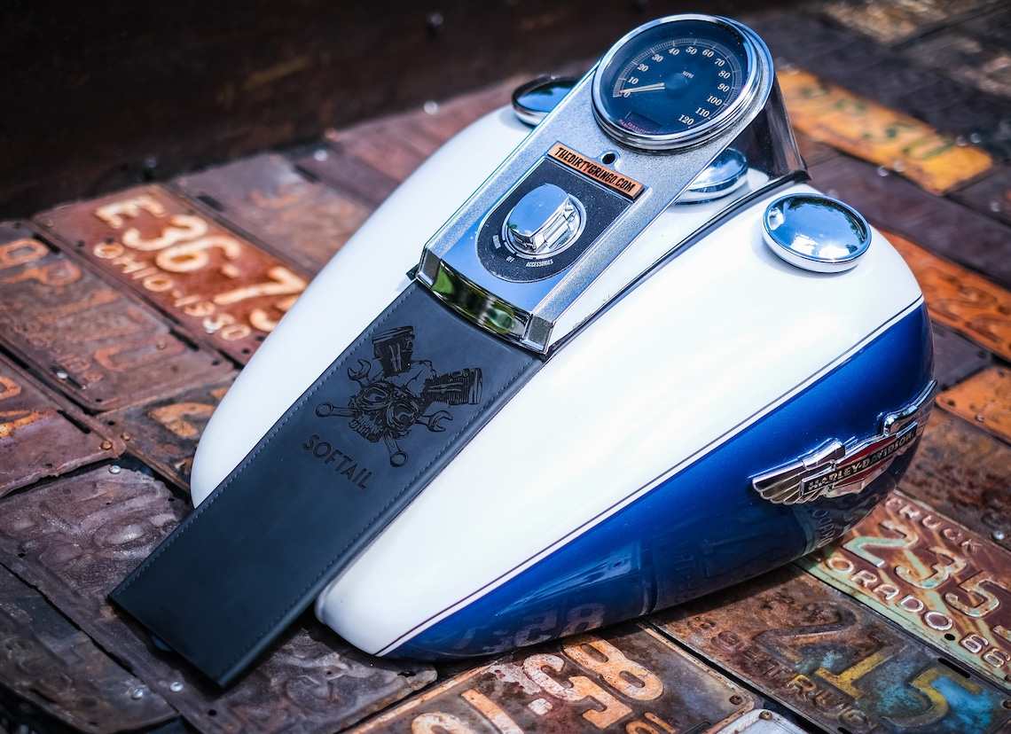 Custom Leather Gas Tank Panel Bib Harley Davidson Softail | Etsy