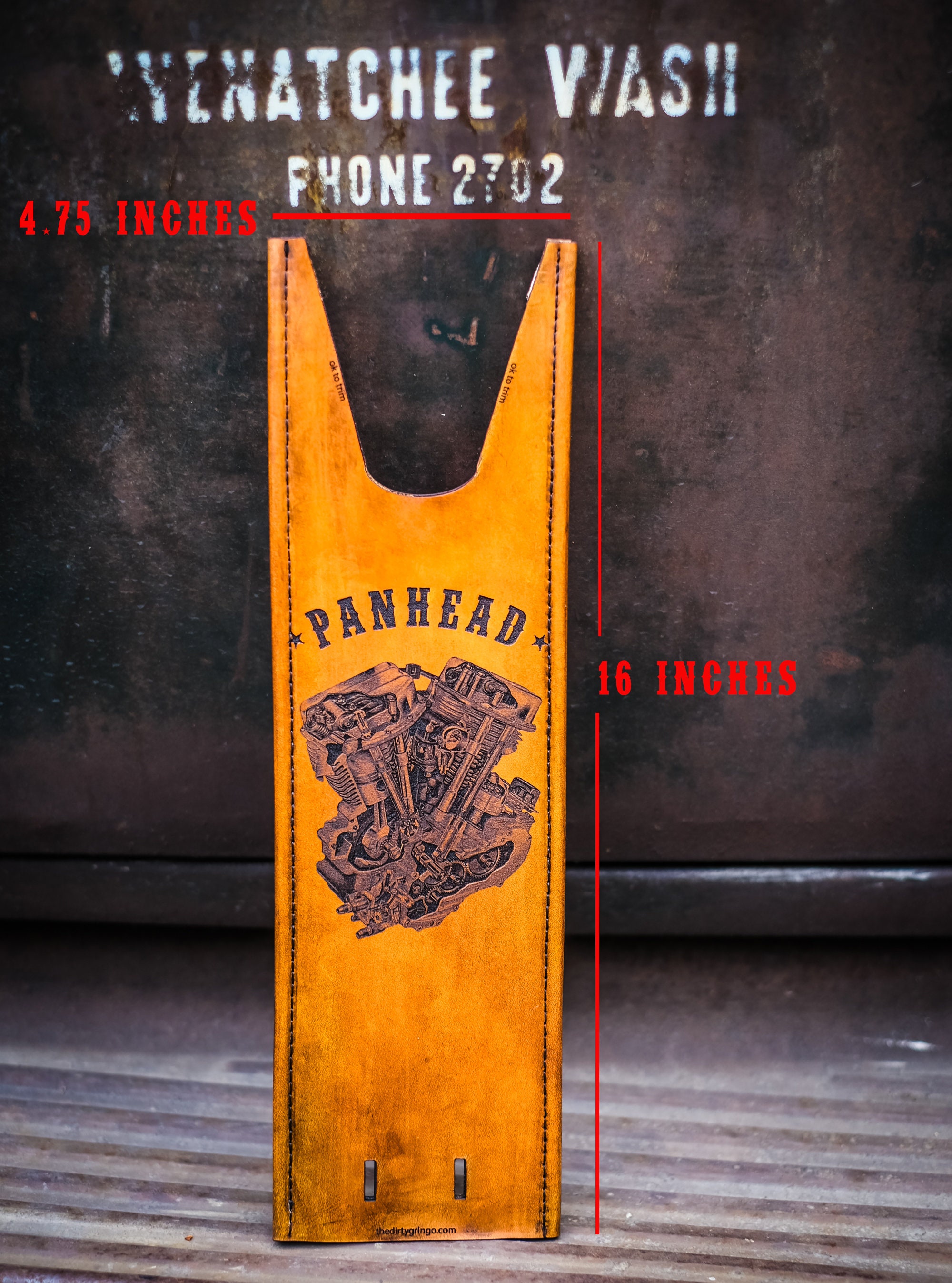 FL Panhead 3 Light Dash Tan Leather Gas Tank Custom Panel Bib Harley ...