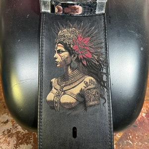 Aztec Queen Chicano Vicla Harley Davidson Leather Gas Tank Panel Bib ...