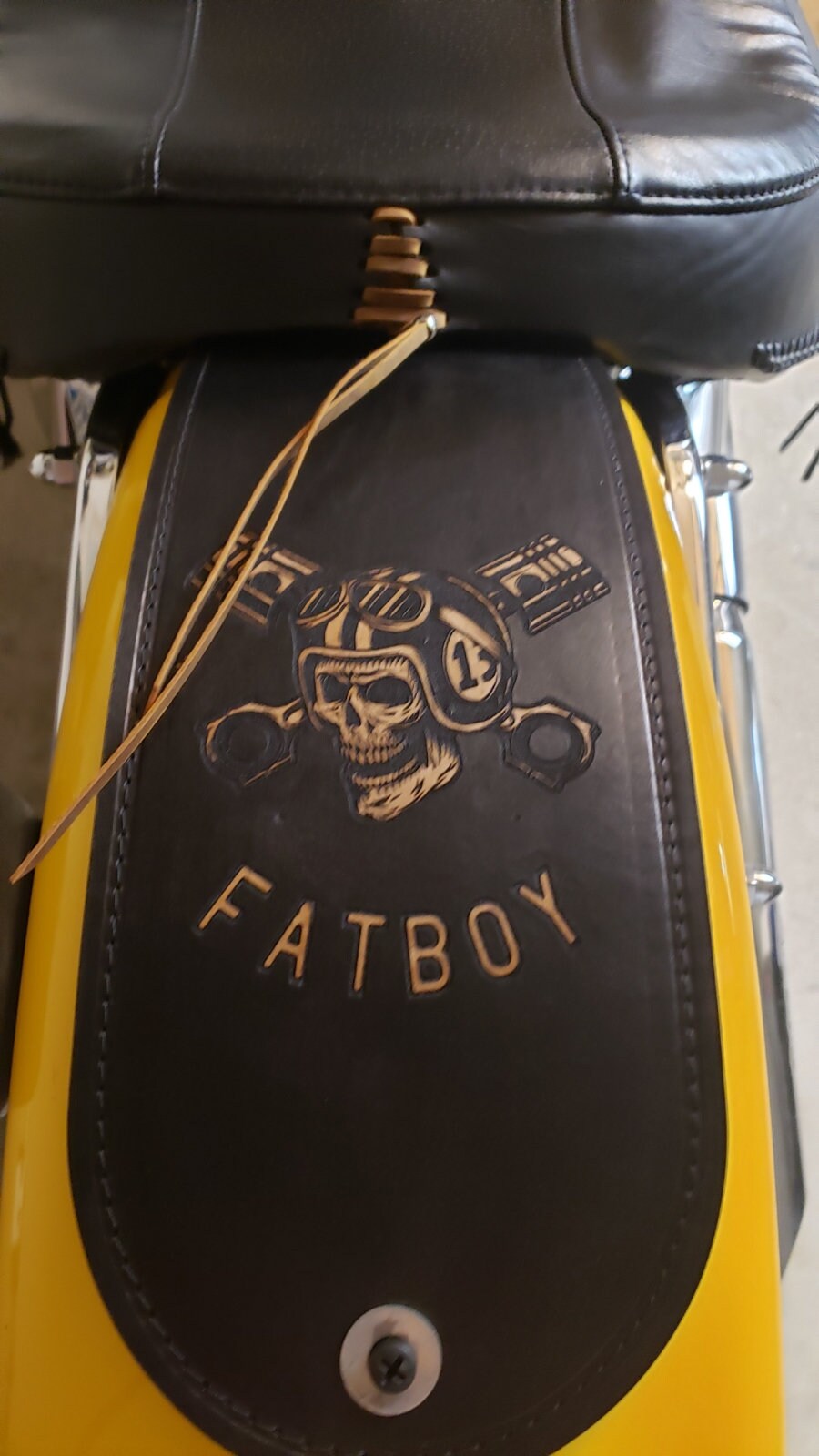 Rear Fender Bib Leather Custom Fatboy Jolly Roger Black Softail Harley Davidson Etsy UK