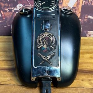 Harley Davidson Road King Dash Insert Latina Angel Chicano Crossed ...