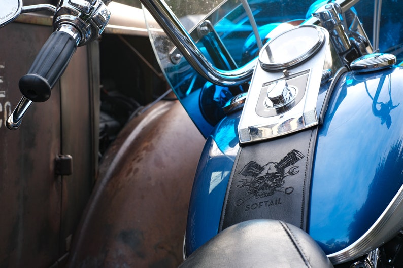 Harley Davidson Leather Fuel Gas Tank Panel Bib Skull Retro - Etsy