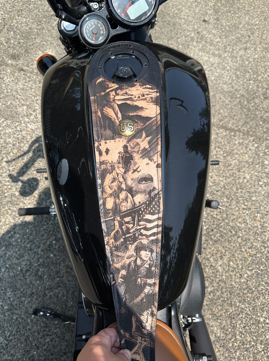 US Army Tribute Indian Scout Bobber Sixty Roque Twenty Motorcycle Gas ...