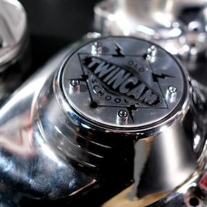 Old School Twin Cam Custom Engraved Timing Points Cover Harley Davidson ...