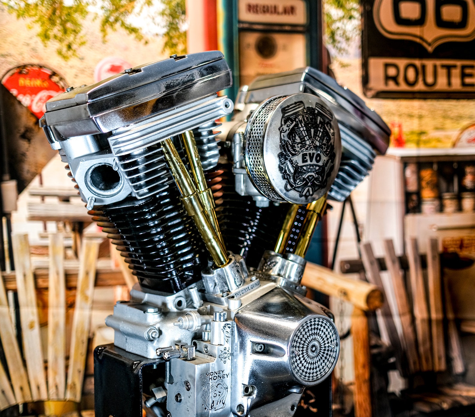 Engraved Optical Illusion Metal 1970s Metal Shovelhead Points Timer ...