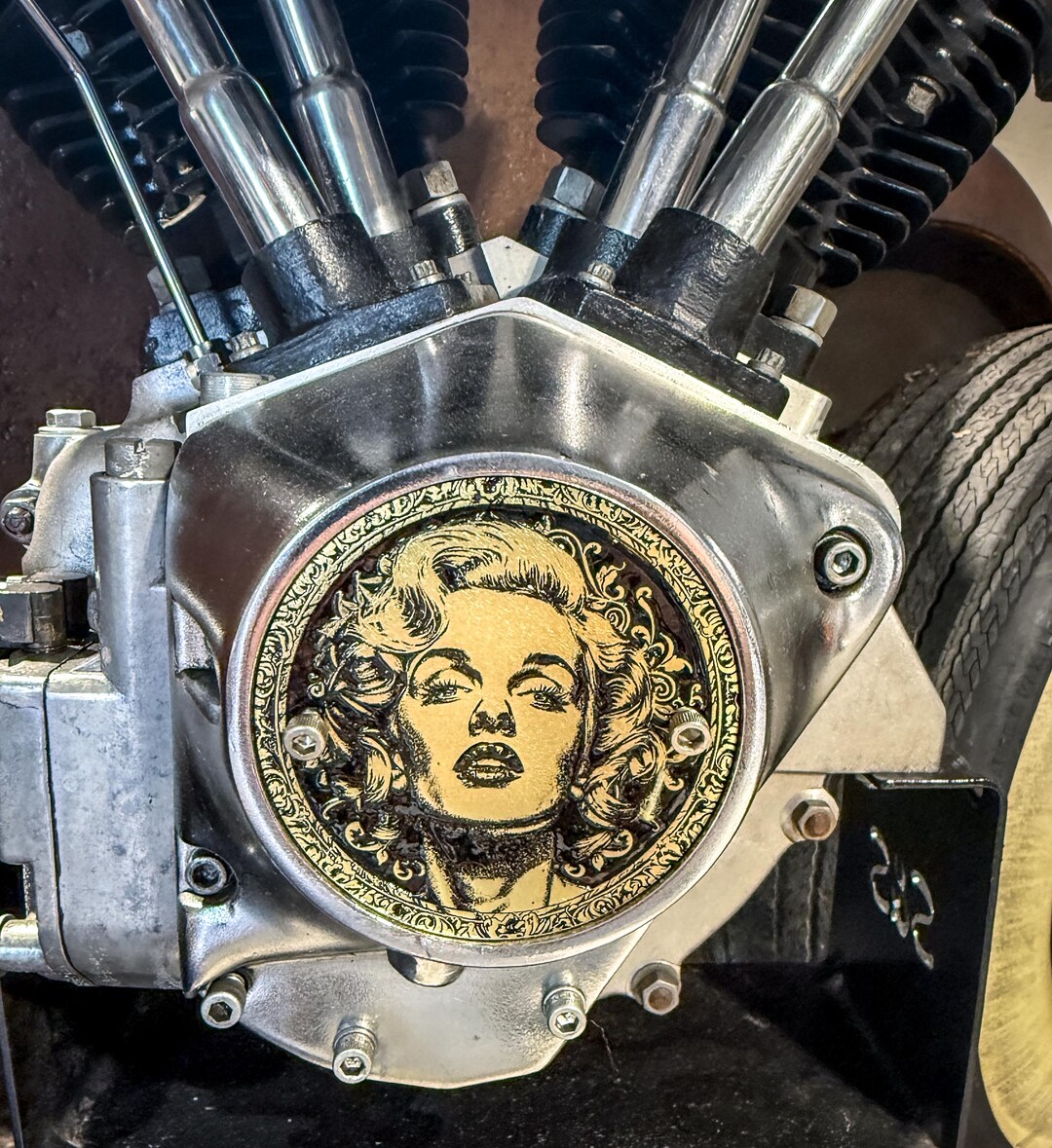 Solid Brass Hot Marilyn Monroe Engraved Timing Points Cover 5 Hole ...