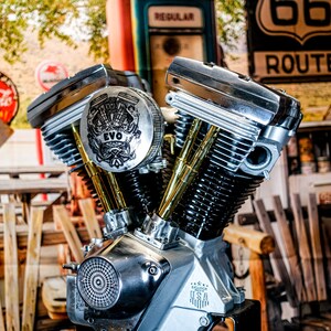 Engraved Optical Illusion Metal 1970s Metal Shovelhead Points Timer ...