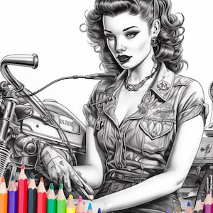 Retro Pinup Girl and Motorcycles Volume Two 10 Pages Fun - Etsy