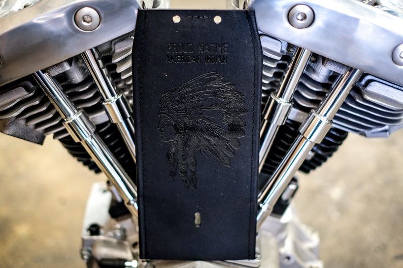 Harley Davidson Leather Tank Bib Panel Proud American Native | Etsy