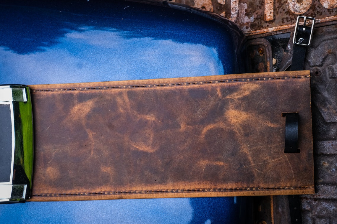 Distressed Cognac Leather Gas Tank Panel Bib Harley Davidson Pre 1999 ...