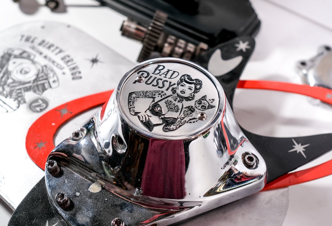 Custom Engraved Timing Points Cover Bad Pussy Cat Flash Tattoo Fits ...