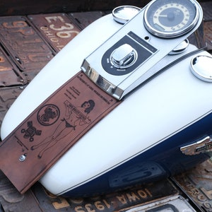 Harley Davidson Leather Gas Tank Panel Bib Softail 1% Skeleton Middle ...