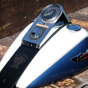 Harley Davidson Leather Fuel Gas Tank Panel Bib Fat Boy Softail V-twin ...