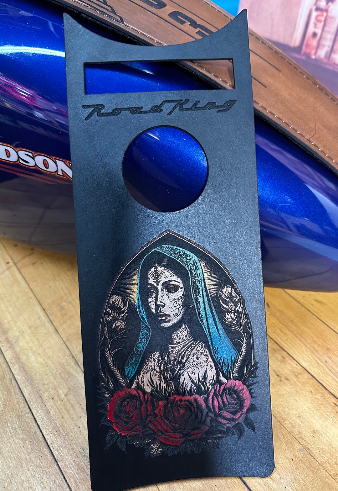 Latin Virgin Mary Chicano Vicla Engrave Leather 2008-2022 Road King ...