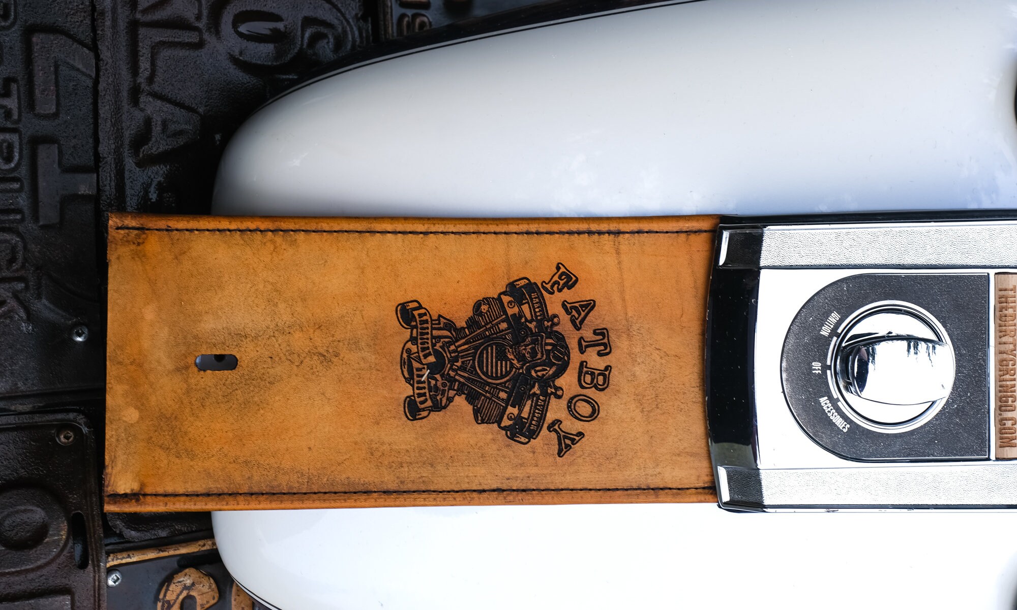 Tan Smooth Sexy Leather Fuel Gas Tank Panel Bib Softail Fatboy | Etsy