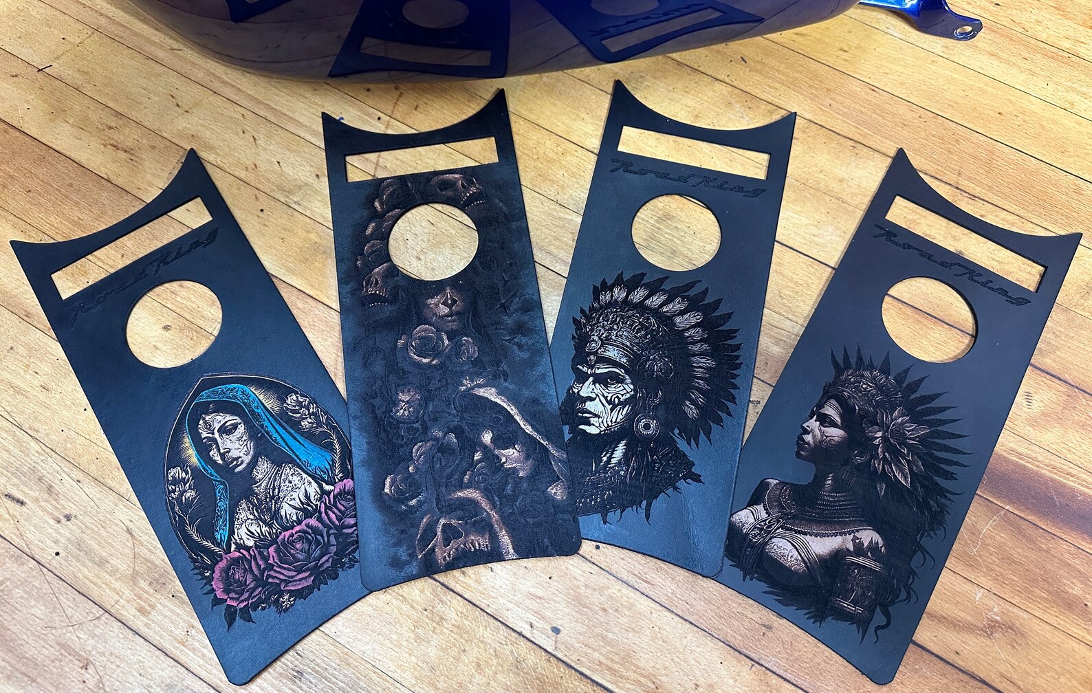 Harley Davidson Road King Dash Insert Latina Angel Chicano Crossed ...