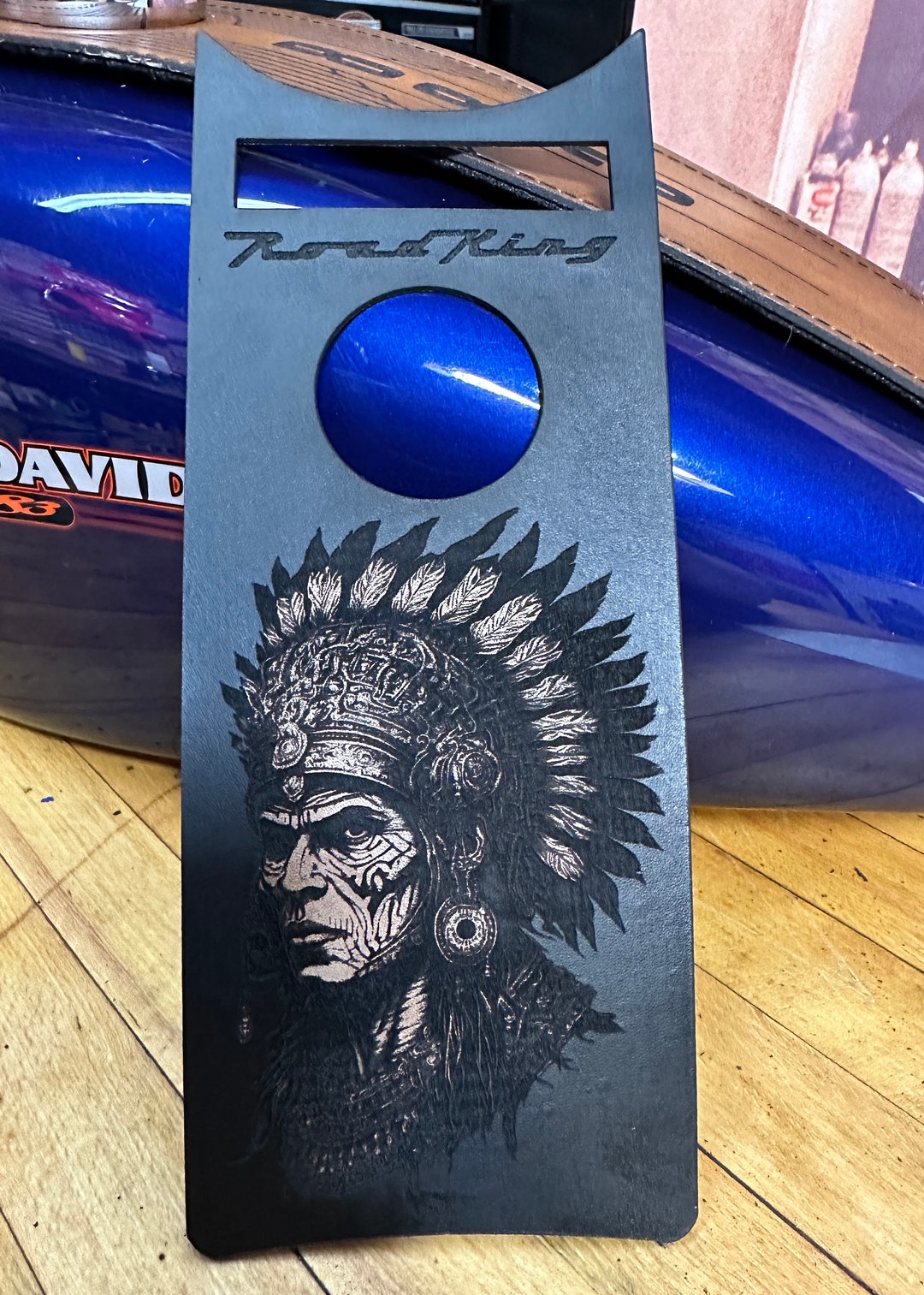 Aztec Warrior King Chicano Vicla Engraved Leather 2008-2022 Road King ...