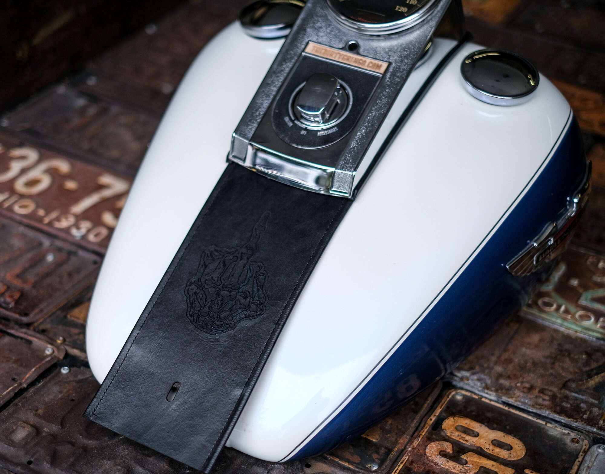 Harley Davidson Leather Gas Tank Panel Bib Softail Bone - Etsy