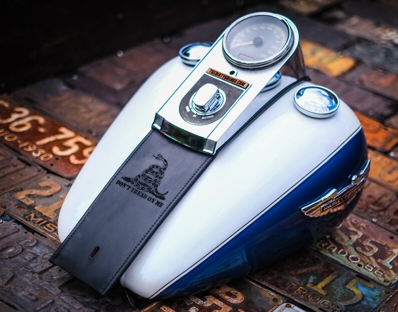 Harley Davidson Leather Fuel Gas Tank Panel Bib Dont Tread on - Etsy