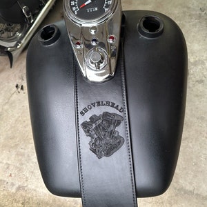 Shovelhead 3 Light Tank Leather Gas Tank Panel Bib Harley Davidson ...
