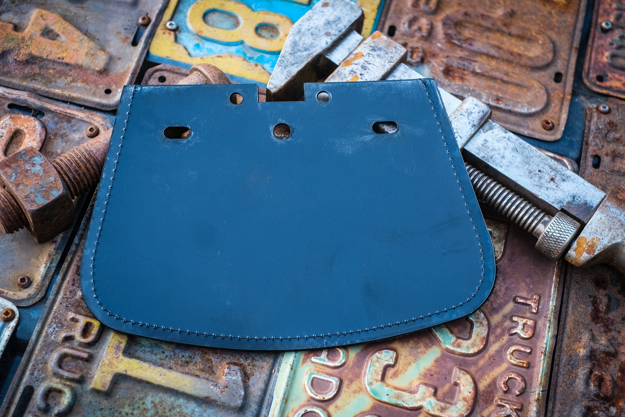 Skeleton Bomb Middle Finger Rear Leather Mud Flap Harley Davidson ...