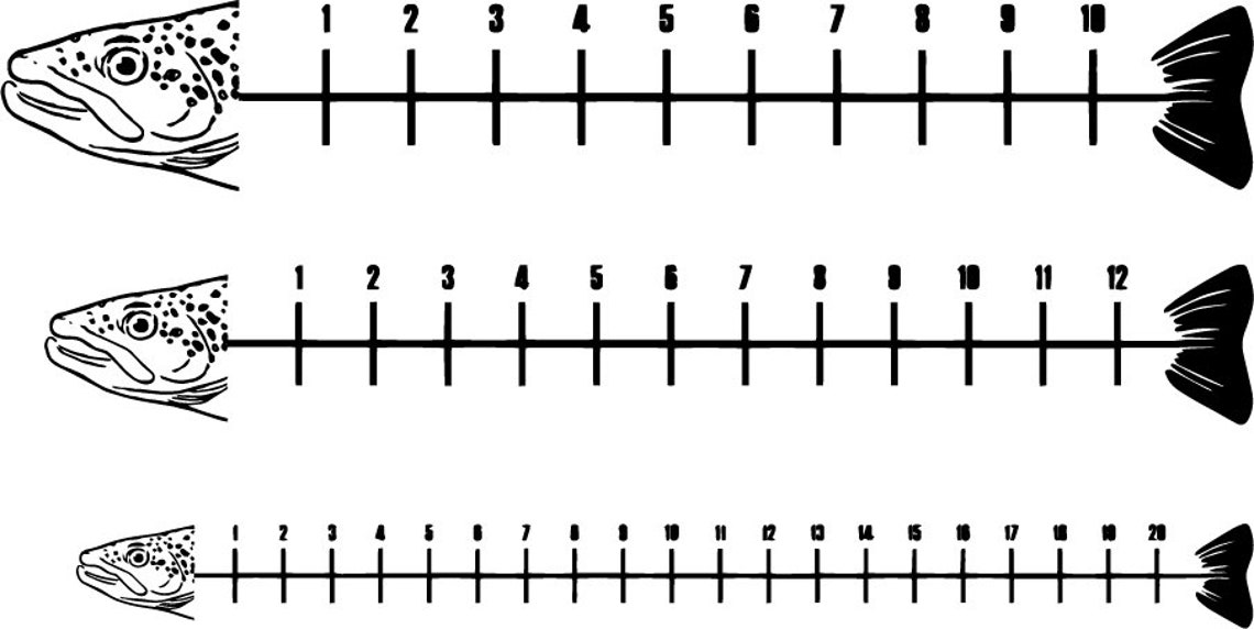 Salmon Fish Fishing Ruler Measure Tape SVG DWG DXF for Use - Etsy