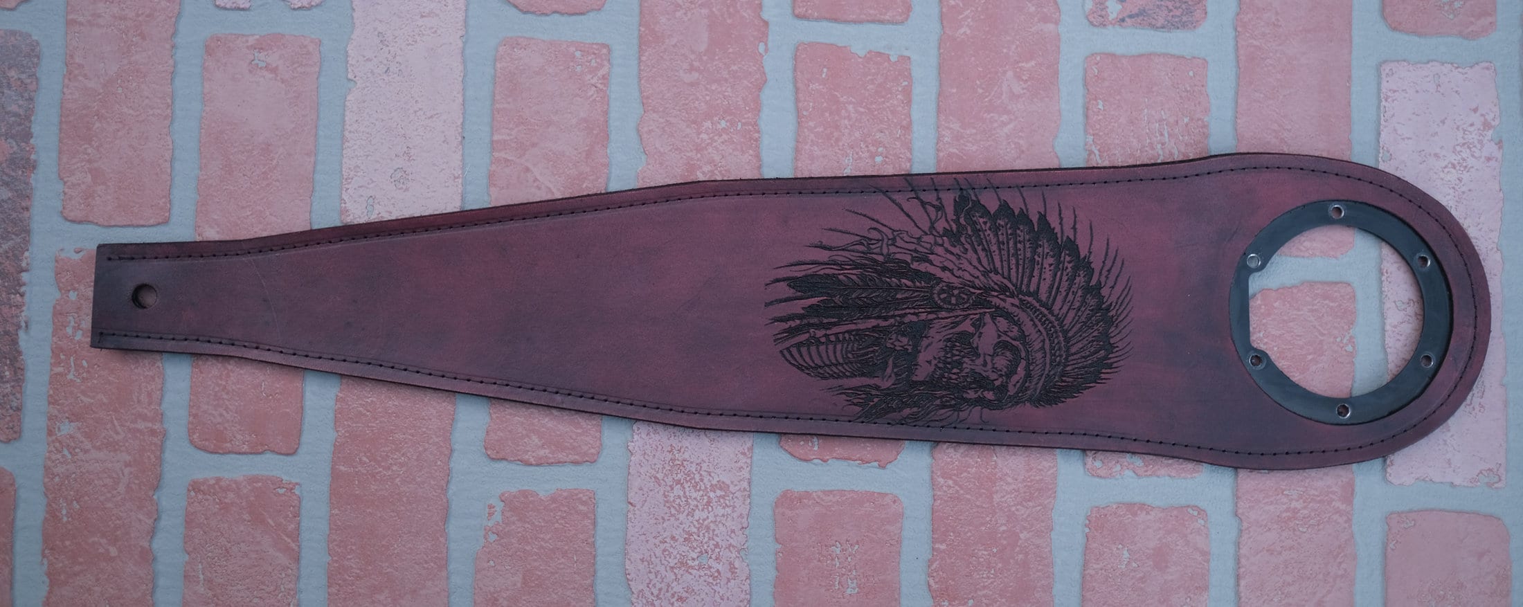 Wicked Indian Warrior Custom Real Engraved Leather Indian Scout Bobber ...