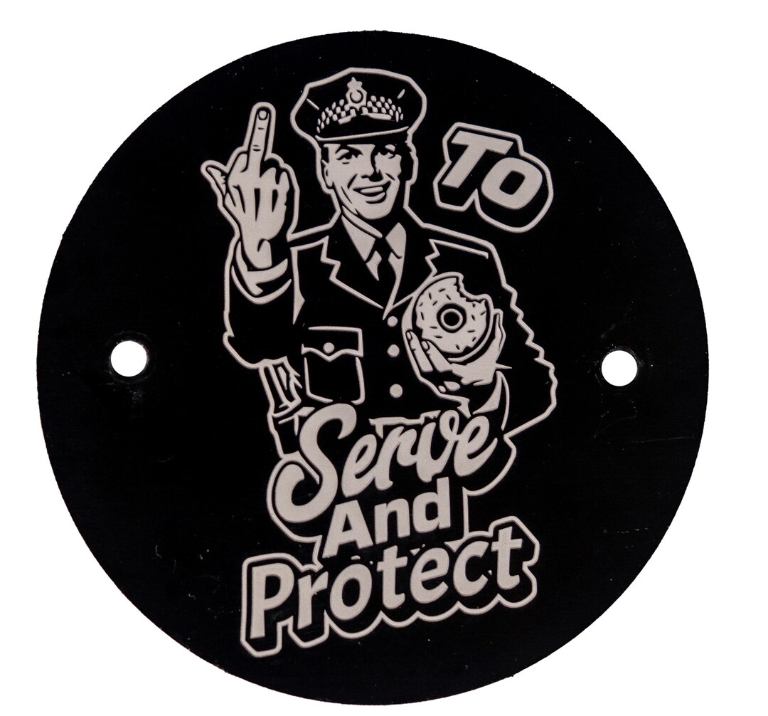 Police to Serve & Protect Middle Finger Donut Black Sexy 5.5” Air ...