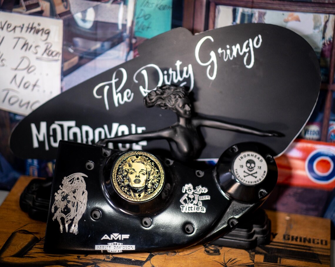 Brass Marilyn Monroe Timing Point Cover Harley Davidson Early Pre 2002 ...